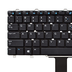 SUNMALL Replacement Keyboard Compatible with Dell Latitude 3150 3160 3350 5250 P25S 7250 E5250 E5270 E7250 without Frame Black US Layout