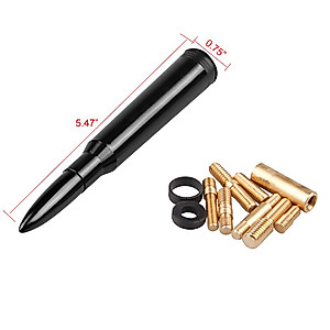 Samman Bullet Antenna Mast Vehicle Antenna Replacement Truck Car Radio Antenna Compatible with Ford F150 Series F250 F350 Super Duty Raptor Dodge RAM 1500 Classic 2500 3500 Black