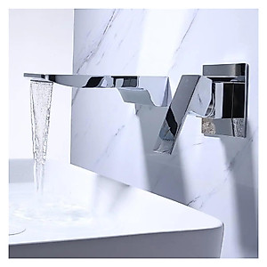 ItoNc Chrome Bathroom Waterfall Basin Mixer Faucet Single Lever Wall Mounted Washing Basin Taps Waterfall Bath Mixer Tap,Kitchen faucets