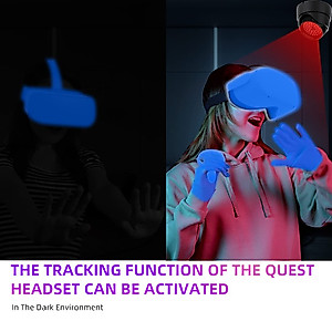 IR Illuminator Infrared Light for Oculus Quest 2, Enhance Hand Tracking Sensitivity in Dark, Infrared VR Light Immersive No-Light Disturban (Gray)