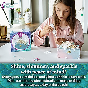 Pendant Jewelry Kit & Mermaid Jewelry Box Kit Bundle - Fun DIY Arts and Crafts Project for Kids Ages 6 7 8 9 10 11 12 - Great Gifts for All Occasions