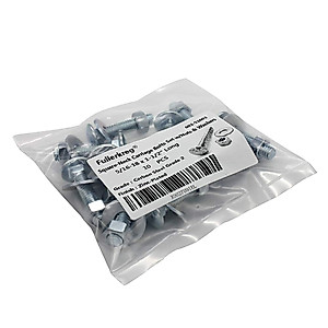 (10 pc) 5/16-18 x 1-1/2" Long Square-Neck Carriage Bolts Set w/Nuts & Washers,Zinc-Plated,Carbon Steel Grade 2,by Fullerkreg