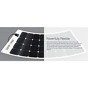 SUNPOWER Portable Solar Panels, Flexible Panel / Monocrystalline Cells / Lightweight/ MC4 Connectors Camping, boats, RV + more (100W)