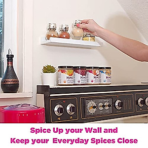 Hot Haus Decor Wall Shelves - Set of 2 White Floating Shelves - 12.75"x3.5"- Essential Oil Storage Wall Shelf - Nursery Bookshelf - Nail Polish Shelf - Spice Rack Floating Shelf - Essential Oil Shelf