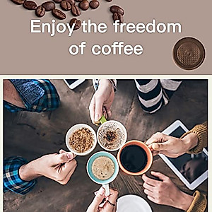 Reusable Coffee Capsule Lids for Original Nespresso Vertuoline Pods, Food Grade Silicone Caps for Refillable Nespresso Vertuo Pods with Scoop and Brush, 4 PCS(Brown)