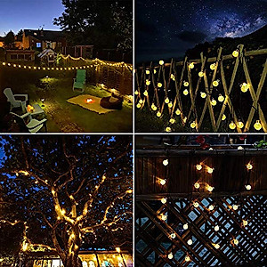 Metaku Solar Lights Outdoor String Lights 23ft 50 LED Fairy Lights Solar Powered 8 Modes Auto On/Off Christmas Lights Outdoor Waterproof Decorative Globe Lights for Patio Garden Gazebo Bistro Balcony