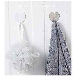 ZAAWUUT Adhesive Wall Hooks,10 Pieces Stainless Steel Decorative Sticky Hanger Without Nails for Home Office Classroom (White)