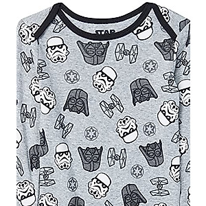 Amazon Essentials Disney | Marvel | Star Wars Unisex Babies' Long-Sleeve Bodysuits - Discontinued Colors, Pack of 5, Star Wars Tiny Trooper, 0-3 Months