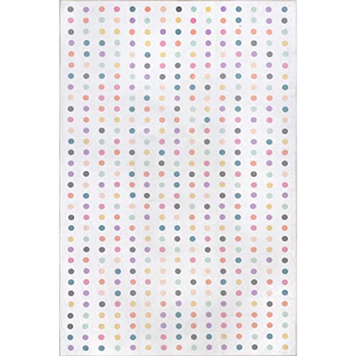 nuLOOM Larissa Machine Washable Kids Polka Dot Area Rug, 4' x 6', Ivory