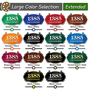Hanging Address Sign, House Address Plaque, Indoor/Outdoor Use, 8x13 Inch, 22 Colors, Reflective Option, USA Made by My Sign Center (Victorian)