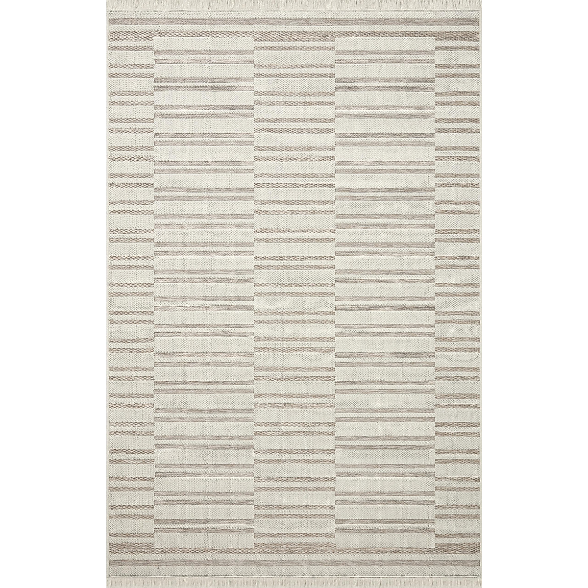 Loloi Amber Lewis x Loloi Malibu Collection MAB-03 Tan / Ivory, 11'-4" x 15', Indoor/Outdoor, Area Rug