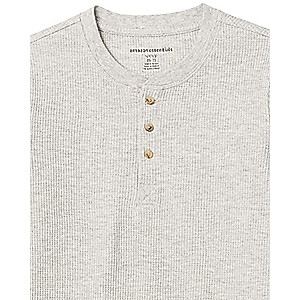 Amazon Essentials Boys' Long-Sleeve Knit Thermal T-Shirt, Pack of 3, Blue Camo/Ivory/Navy, Large