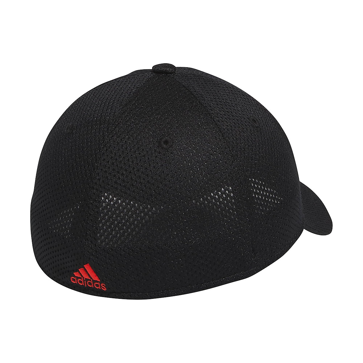 adidas Men's Zags 2.0 Structured Mid Crown A-Flex Stretch Fit Hat, Black/HI-RES RED, Large-X-Large