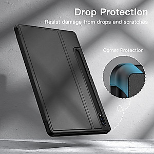 JETech Case for Samsung Galaxy Tab S8 2022/S7 2020 11-Inch with S Pen Holder, Slim Folio Stand Protective Tablet Cover, Multi-Angle Viewing (Black)