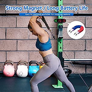 LUCORB Portable Gym Timer for Home Gym, Interval Workout Timer Countdown Stopwatch with Time Progress Bar/Rounds, Easy to Use Fit Boxing Tabata HIIT Emom Fitness