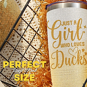 Onebttl Duck Gifts - Glitter 20oz Coffee Mug Tumbler for Girls & Birthday Occasions