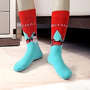 Gellwhu Men's Christmas Socks, Christmas Gifts for Men Women Stocking Stuffers Large Holiday Fun Novelty Cotton Socks (12 pairs socks)