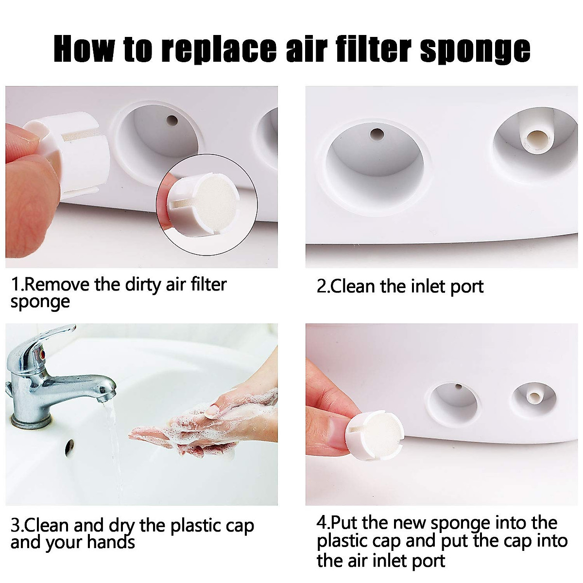 Boao 48 Pieces Nebulizer Filters Replacement Air Filter Sponge for Compressor System Accessories, Round White Sponge Air Filter Replacement for Compressor System Cool Mist Device