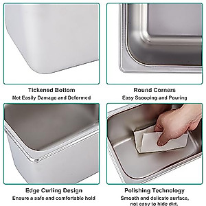 8 Pack Hotel Pans 1/4 Size Steam Table Pan with Lid,Commercial Stainless Steel Pan, Catering Food Pan for Food Warmer Party Restaurant Catering Supplies Restaurants