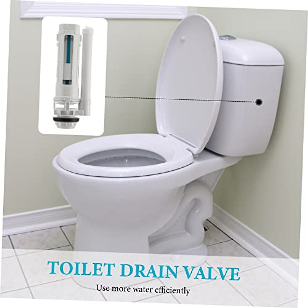 1Pc Drain valve toilet water tank parts dual flush valve toilet tank flush valve Toilet Tank Fittings automatic toilet Durable Toilet Accessories Split button valve plastic white