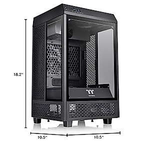 Thermaltake Tower 100 Black Edition Tempered Glass Type-C (USB 3.1 Gen 2) Mini Tower Computer Chassis supports Mini-ITX CA-1R3-00S1WN-00