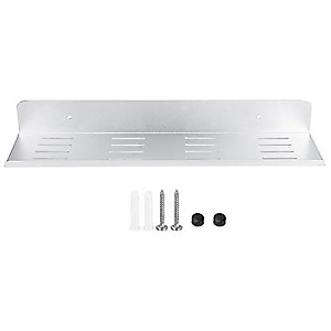 01 02 015 Storage Shelf, Drain Aluminum Floating Shelves Silver for Shower Gel for Small Items for Shavers