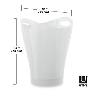 Umbra 082857-661 Garbino Small Trash/Waste Can – Polypropylene – Metallic White