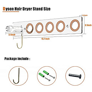 Hairdryer Holder for Dyson HD 08.01.02.03.04, Hole-Free Bracket Acrylic Hair Dryer Storage Bathroom Storage Care Tools (Clear)