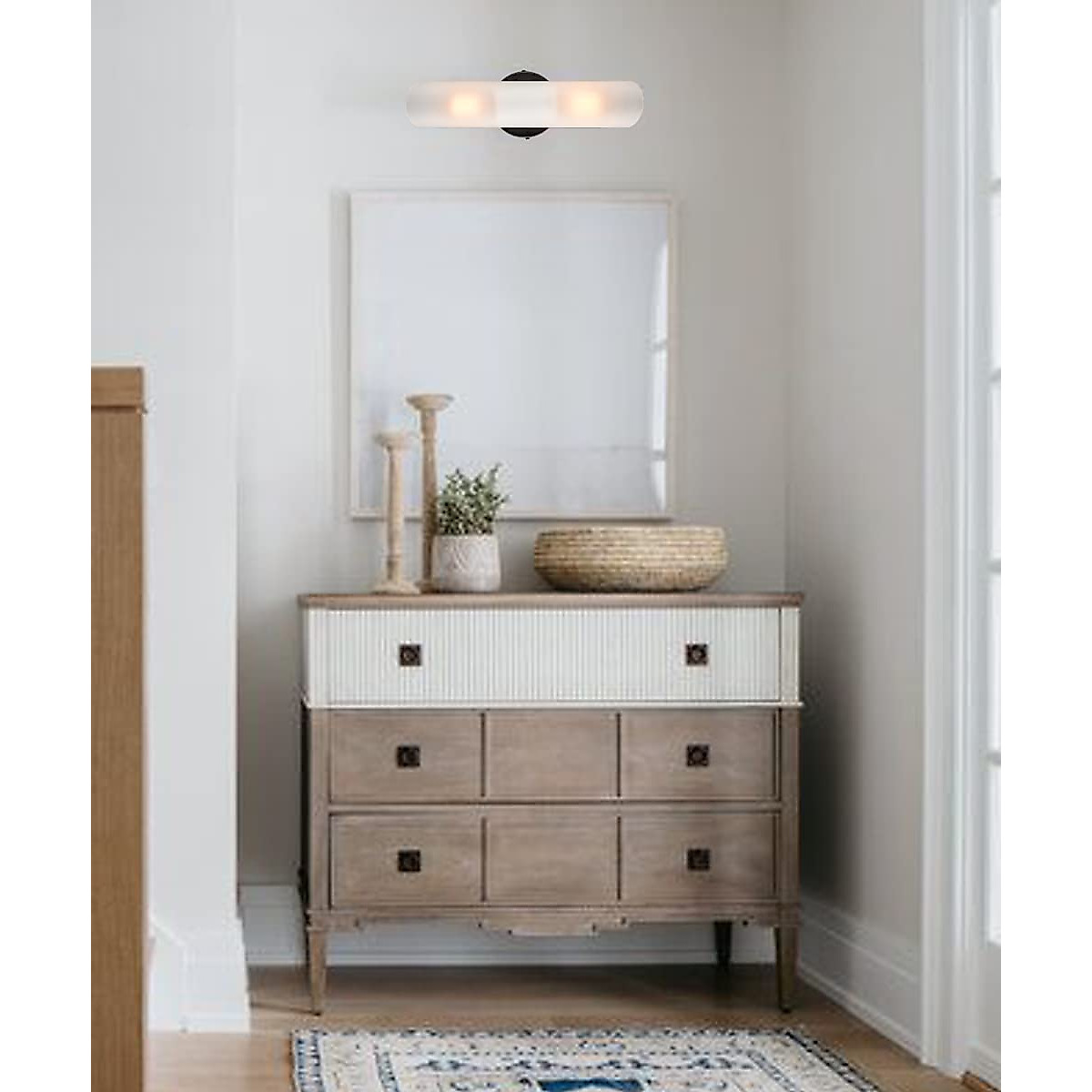 DAYCENT Modern Farmhouse Black Bathroom Light Fixtures Wall Sconces Set of Two Cylinder Sconce Lighting