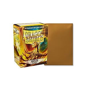 Dragon Shield 100 Count Standard Size Classic Deck Protector Sleeves (Gold)