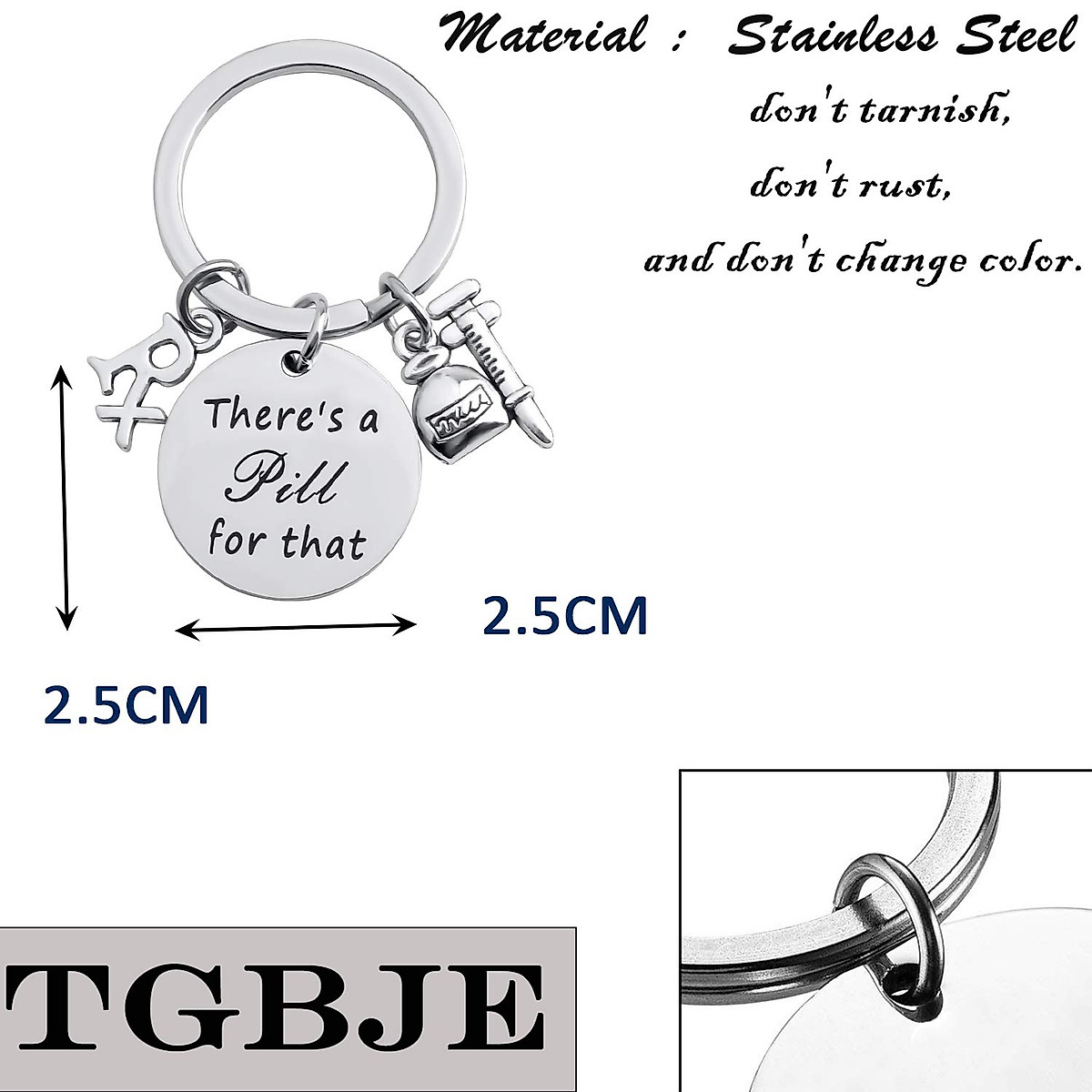 TGBJE Pharmacist Gift There is a Pill for That Keychain Pharmacy Tech Gift RX Gift Gift for Pharmacy Student (RX Keychain)