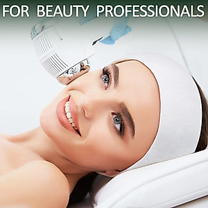 PINKXHY 128 Pieces Disposable Spa Facial Headbands Stretch Non-Woven Facial Headband Soft Skin Care Hair Band with Convenient Closure for Women Girls Salons Esthetician Supplies, White Large