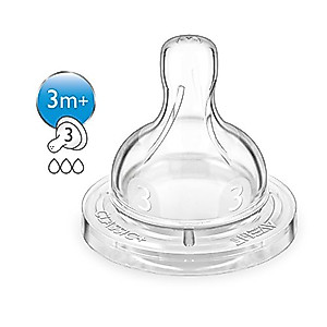 Philips Avent Anti-colic Baby Bottle Medium Flow Nipple, 4pk, Flow 3, SCF423/47