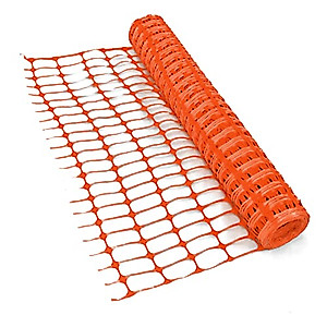 ATERET 4'x100' Orange Plastic Mesh Fencing Roll - Temporary, Reusable Netting for Snow Fence, Garden, Construction, and Animal Barrier (Orange, 8lb/Roll)