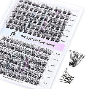 DF Cluster Lashes 144 Pcs D Curl Individual Lash Clusters 10-16mm Mixed DIY Extensions Soft Volume Self-application at Home - Rose 2