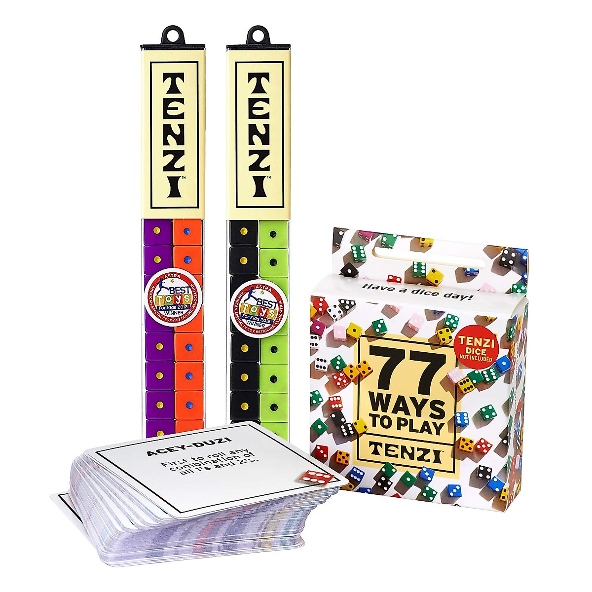 TENZI 2 Pack for 8 Players - 8 Sets of Ten Dice with Bonus 77 Ways to Play