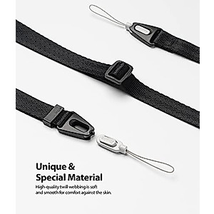 Ringke Shoulder Strap [Phone Lanyard] Designed for Camera Strap and Phone Strap, Adjustable Sturdy Universal Crossbody Strap Compatible with Camera and Phone Case - Black