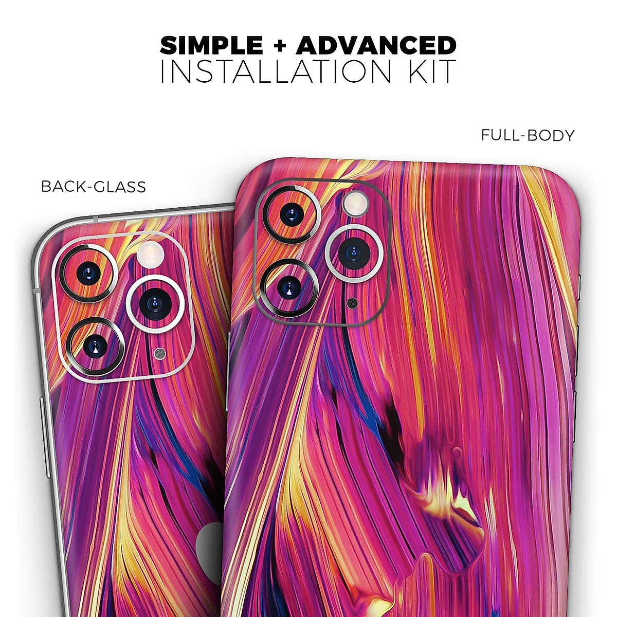 Design Skinz Liquid Abstract Paint Remix V40 - DesignSkinz Protective Vinyl Decal Wrap Skin Cover Compatible with The Apple iPhone Xs (Full-Body, Screen Trim & Back Glass Skin)