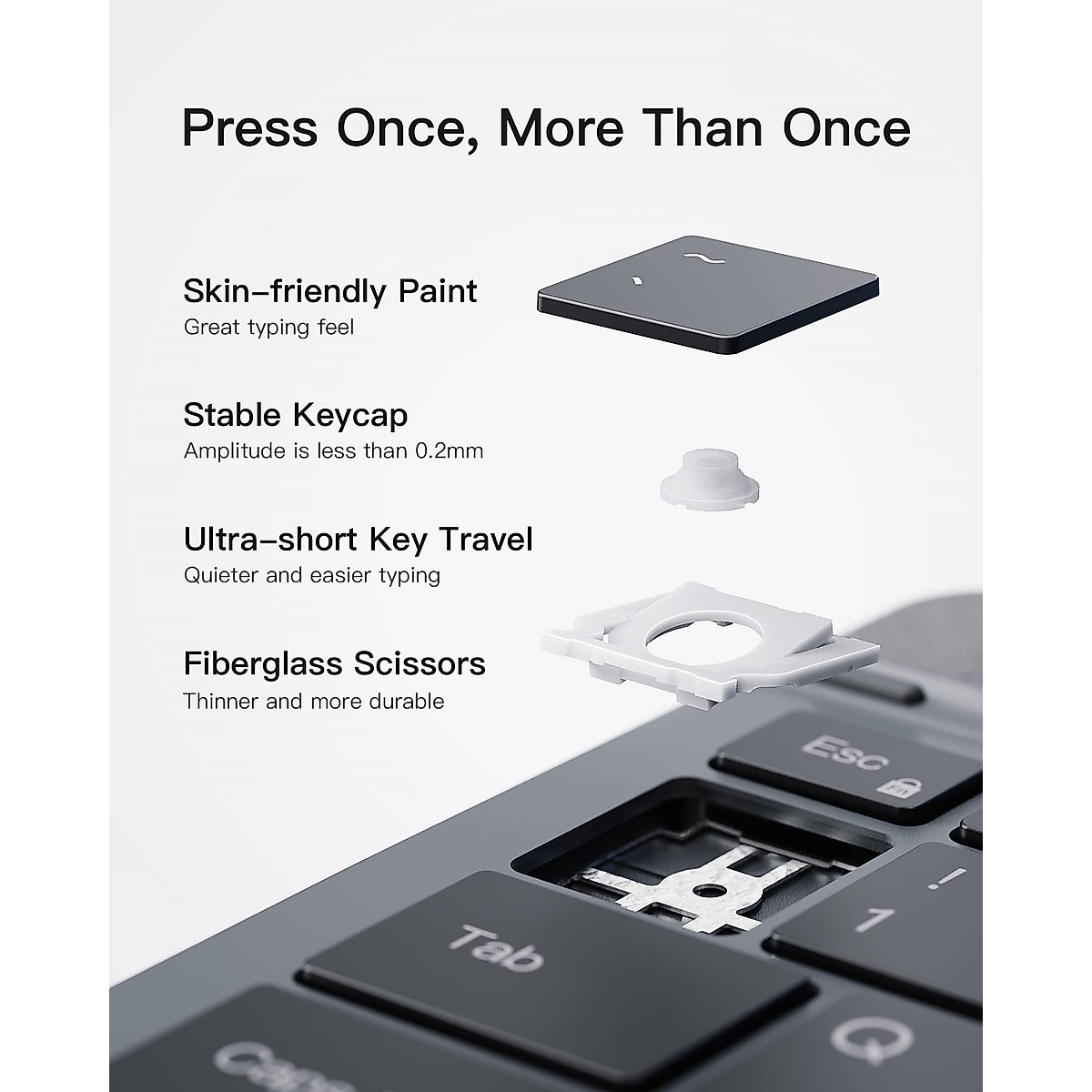 Inateck Surface Pro 9 Keyboard Compatible with Surface Pro 9/8/X/10/11, with 7-Color Backlight, KB05111