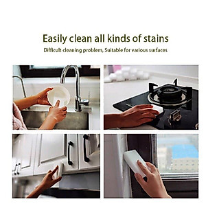 100 Pack Heavy Duty Magic Melamine Sponge Cleaning Eraser Wall Cleaner Foam Household Cleaning Kitchen Dish Sponge Eco-Friendly Stain Remover for Car,Furniture,Bathroom,Bathtub, Sink,Floor, Baseboard