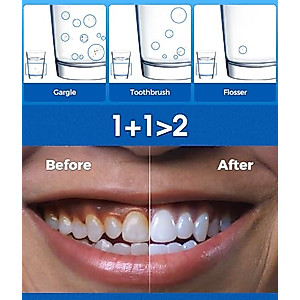 Electric Toothbrush with Water Flosser,600ML Oral Irrigator Water Flosser with 7 Jet Tips,10 Adjustable Water Pressure,Sonic Electric Toothbrush with 2 Brush Heads,5 Modes(Black)