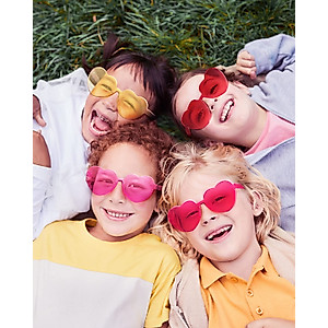 Gaiatop Heart Sunglasses for Women Candy Color Transparent Rimless Heart Glasses for Girls Cute Heart Shaped Sunglasses