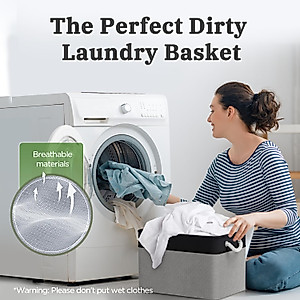 KITCSTI Fabric Storage Baskets for Shelves | Closet Storage Bins | Linen Cloth Baskets with Handle for Organizing