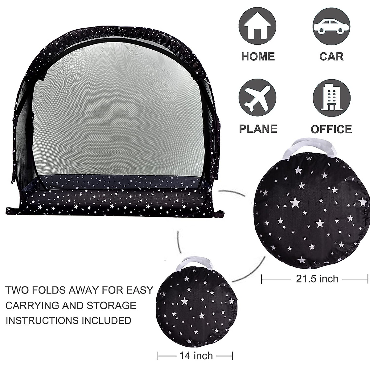 JOINSI Safety Crib Tents to Keep Toddler in, Pop Up Baby Mosquito Net Cover Bed Canopy for Infant - Black