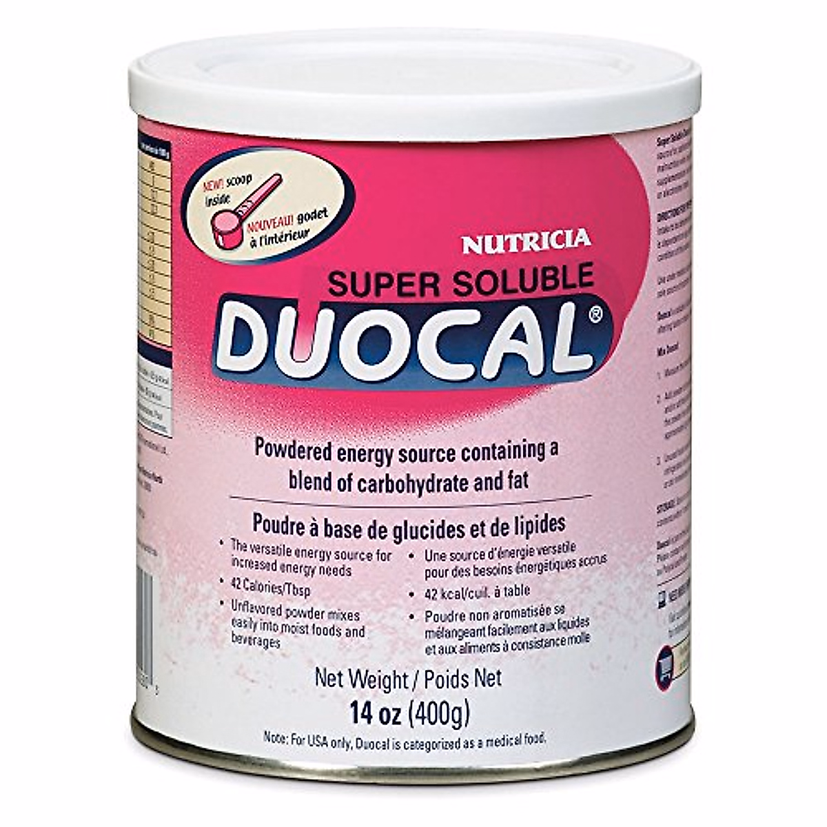 Duocal - High Calorie Super Soluble Powder, Medical Food - Unflavored, 14.1 Oz Can