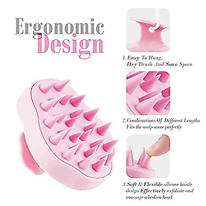 Shampoo Brush, Silicone Scalp Massager Hair Brush Head Massager Hair Growth Scrubber for Straight Curly Long Short Thick Thin Wet Dry Hair for Men Women Kids Pets , White
