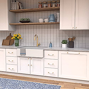 Hickory Hardware 1 Pack Solid Core Kitchen Cabinet Knobs, Luxury Cabinet and Dresser Knobs, Handle Pulls for Doors & Drawers, 1-1/4 Inch, Crysacrylic with Brushed Golden Brass, Midway Collection