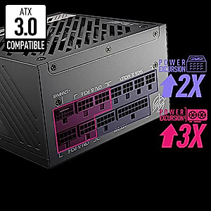 MSI MPG A1000G PCIE 5 & ATX 3.0 Gaming Power Supply - Full Modular - 80 Plus Gold Certified 1000W - 100% Japanese 105°C Capacitors - Compact Size - ATX PSU