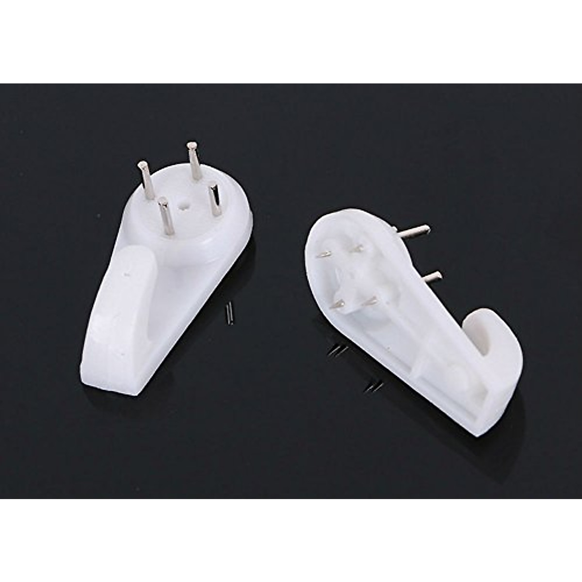 AKOAK 20 Pieces 2" Bearing Up to 25lbs Invisibility Plastic Hardwall Hanger Hooks for Hardware,Fasteners & Hooks Wall Mount Non-Mark Hooks Picture Photo Frame Hangers