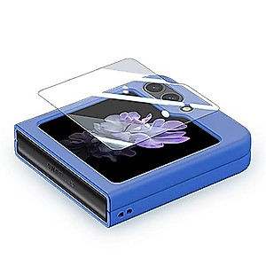 Phone flip case Compatible with Samsung Galaxy Z Flip 5 Case with Built in Front Screen Protector,Ultra Slim Case Matte PC Shockproof Protection Anti-Scratch Phone Case Galaxy Z Flip 5 Phone Cover (